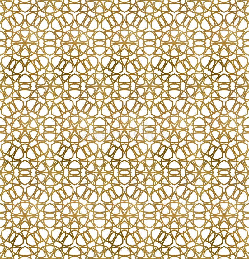 Traditional Arabesque Seamless Pattern. Repeatable Background of Golden ...