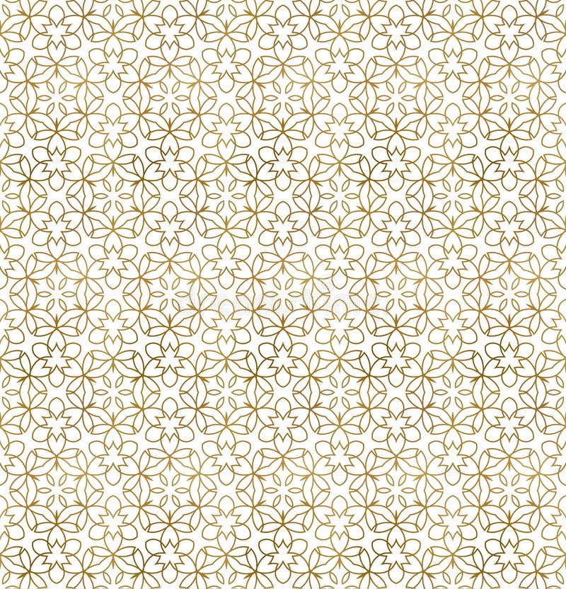Traditional Arabesque Seamless Pattern. Repeatable Background of Golden ...