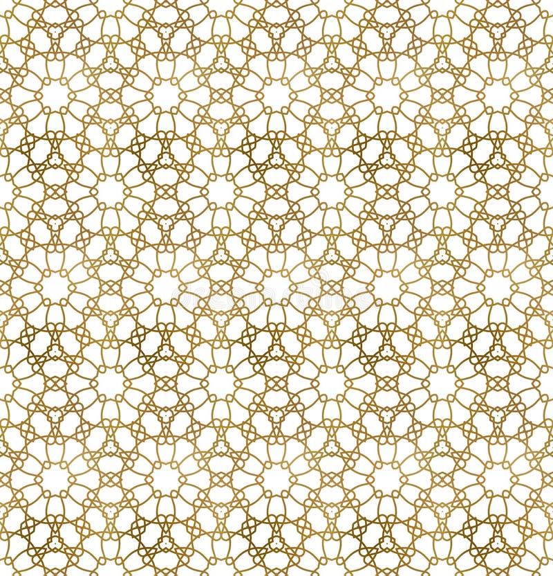 Traditional Arabesque Seamless Pattern. Repeatable Background of Golden ...