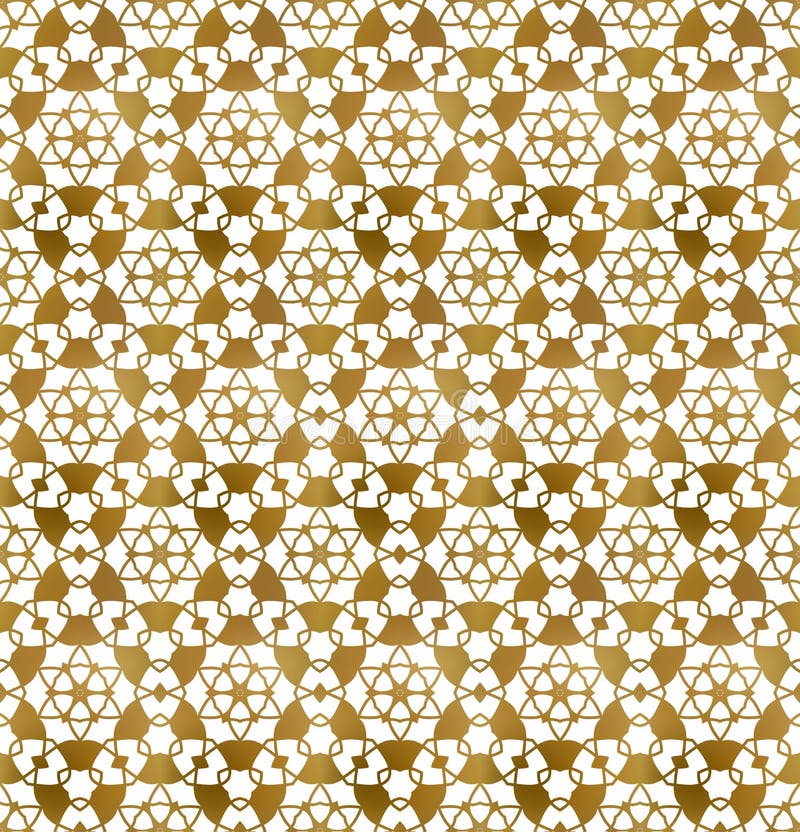 Traditional Arabesque Seamless Pattern. Repeatable Background of Golden ...