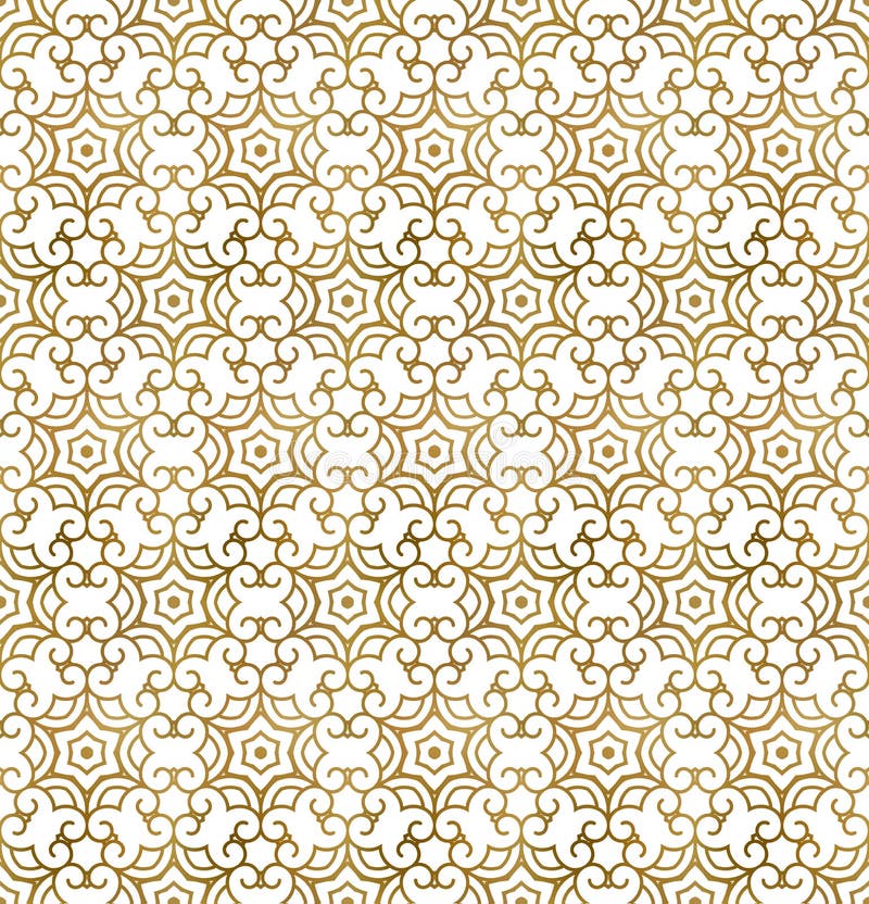 Traditional Arabesque Seamless Pattern. Repeatable Background of Golden ...