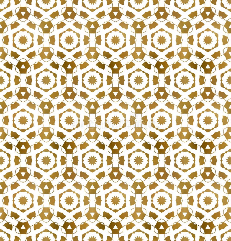 Traditional Arabesque Seamless Pattern. Repeatable Background of Golden ...