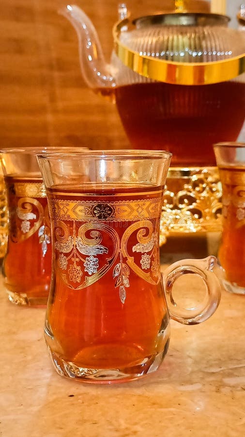 Traditional Arabian Turkey Cups of Tea Stock Image - Image of ...
