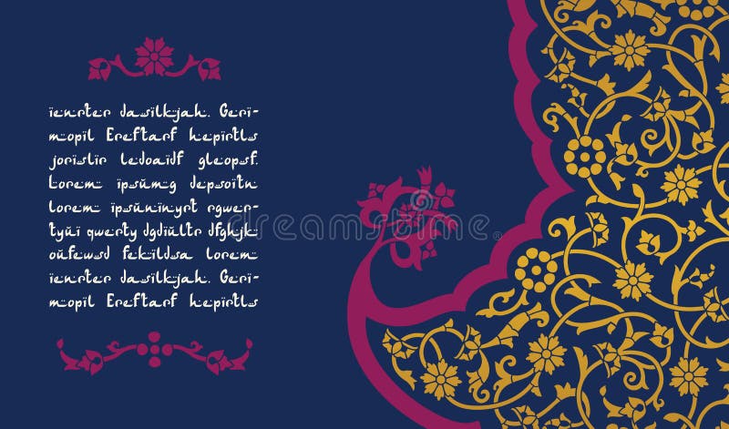 Traditional Arabic Floral Greeting Card Template with Arabic Pattern ...