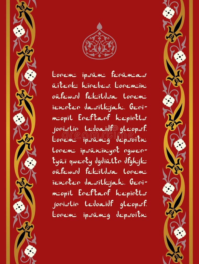 Traditional Arabic Floral Greeting Card Template with Arabic Pattern ...