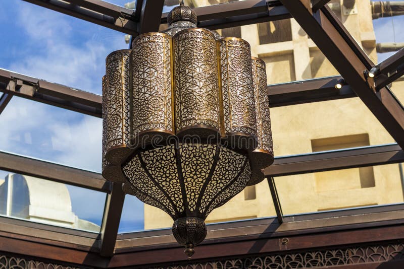 Traditional Arabic Lantern on the Ceiling. Craft Stock Image - Image of ...