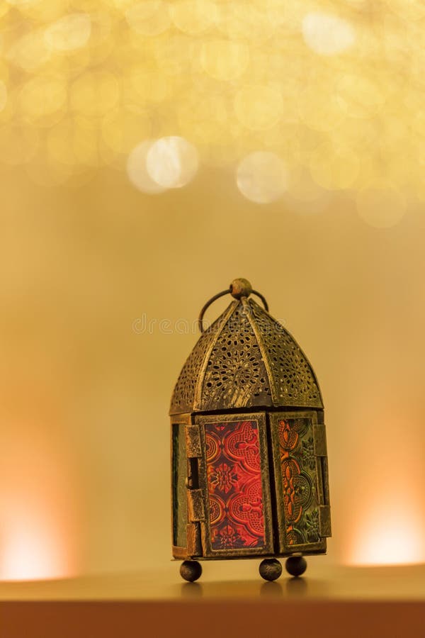 Traditional Arabic Lantern Lit Up in Ramadan, or Diwali Stock Photo ...