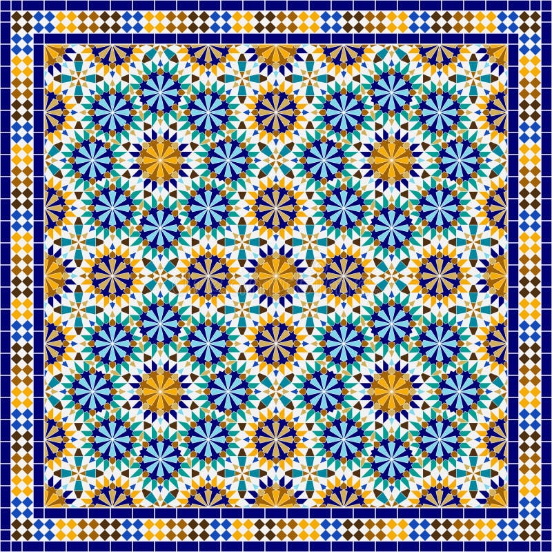 Traditional Arabic Mosaic Tiles Pattern Stock Vector - Illustration of ...