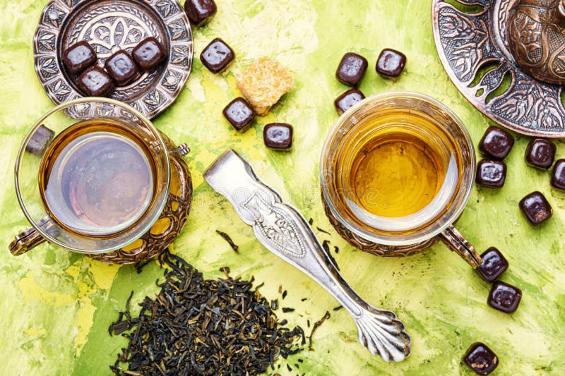 Traditional arabic tea stock photo. Image of aroma, breakfast - 158220358