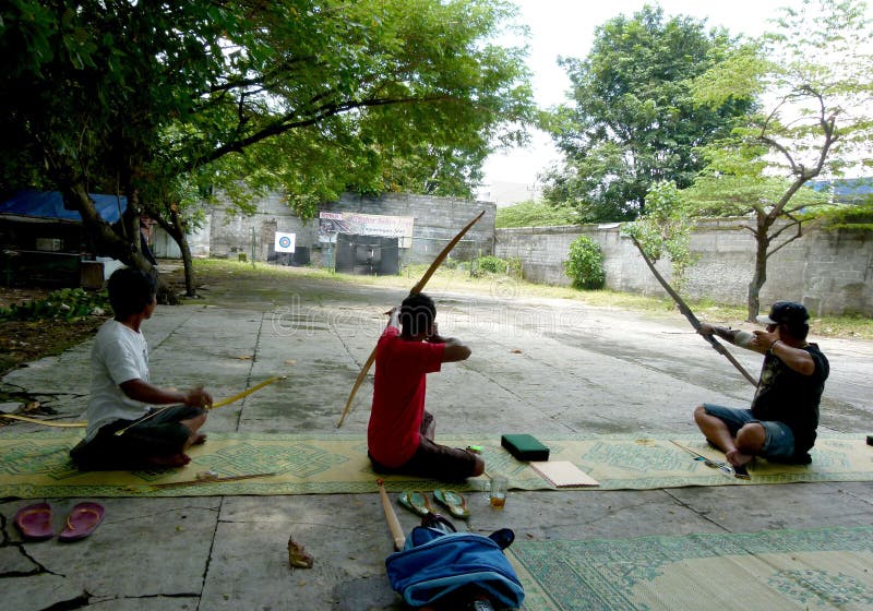 Traditional archery editorial stock photo. Image of java - 68835433