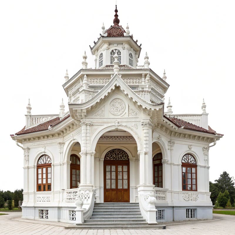 Traditional Architectural Design Isolated on White Background Stock ...