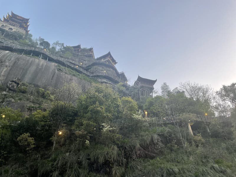 Mountain Peaks, Boardwalks, Houses Stock Photo - Image of landmark ...