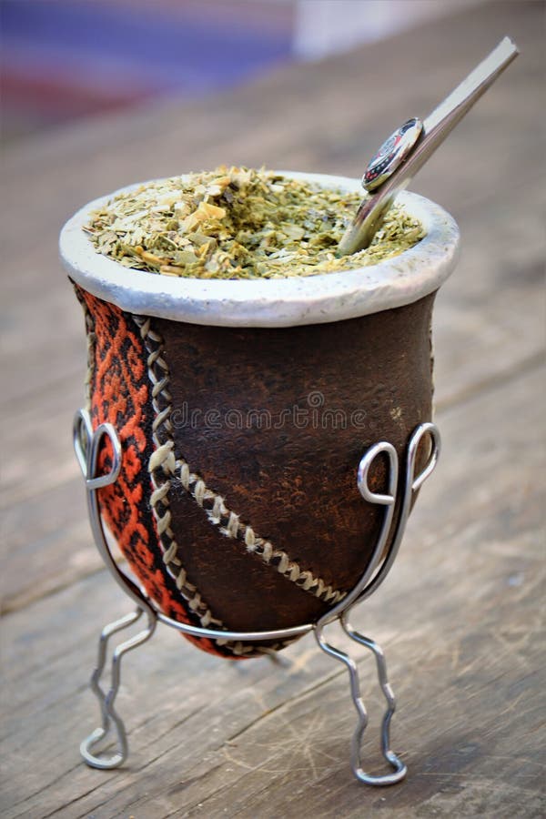 Traditional Argentinian Yerba Mate Tea in Calabash Mug; Stock Photo ...