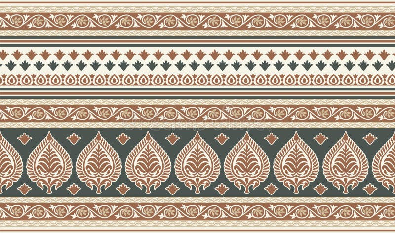 Traditional Asian Dress Border Design Stock Vector - Illustration of ...