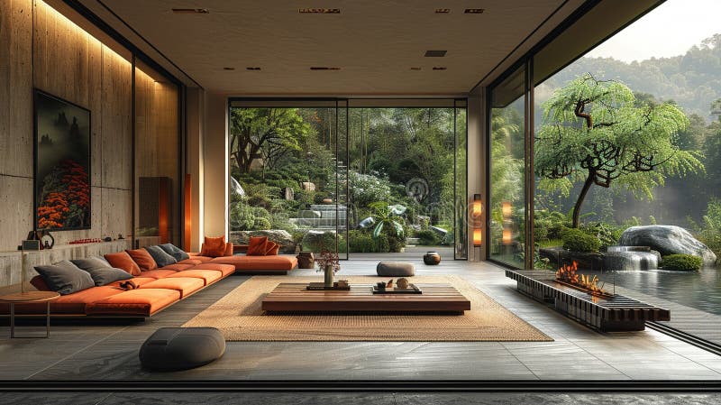 Traditional Asian Elements Blended with Modern Design Stock Image ...