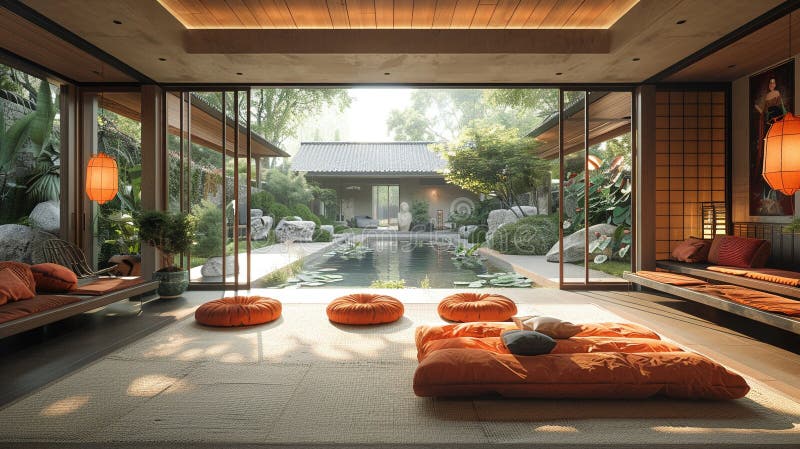 Traditional Asian Elements Blended with Modern Design Stock Image ...