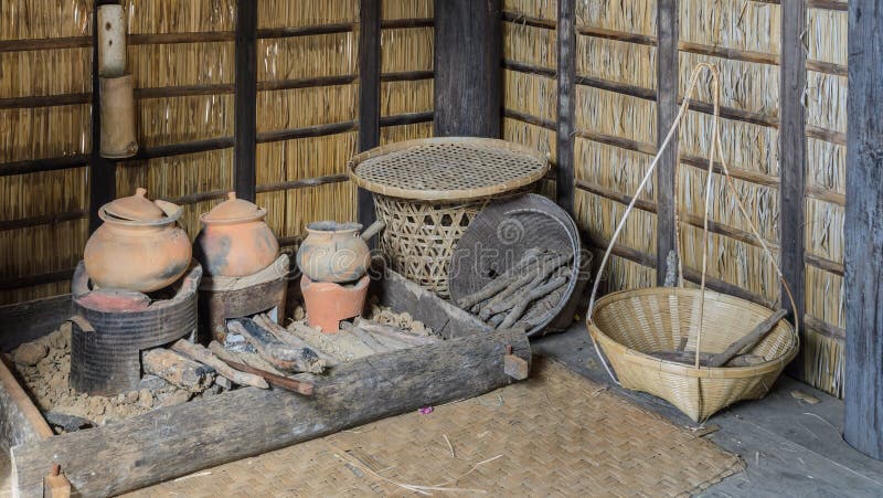 Traditional Asian kitchen stock photo. Image of ancient - 51057096