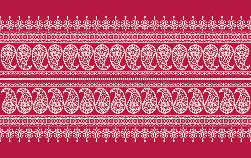 Traditional Asian Paisley Border Design Stock Illustration ...