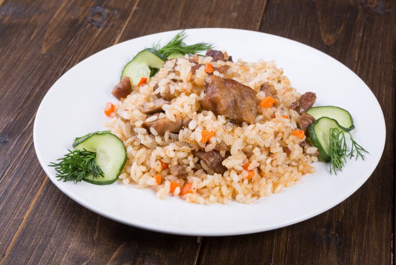 Traditional asian pilaf stock image. Image of dinner - 125682647