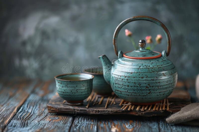 Traditional Asian Tea Ceremony with Antique Teapot Stock Photo - Image ...