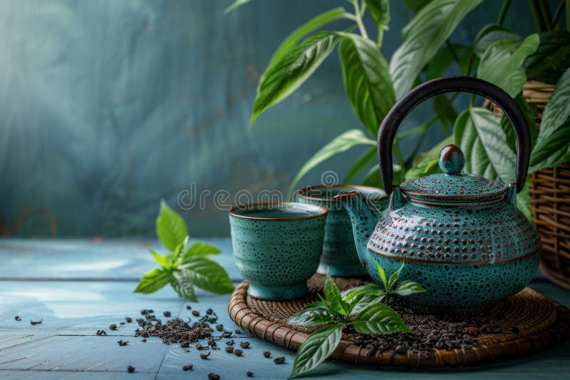 Traditional Asian Tea Ceremony with Antique Teapot Stock Photo - Image ...