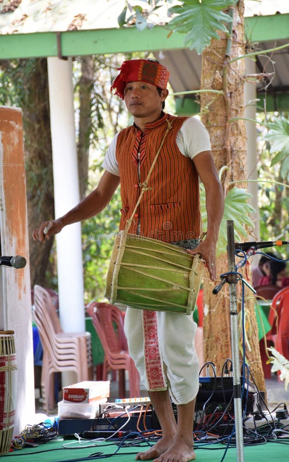 Traditional Drum Player of Assam Editorial Stock Photo - Image of ...