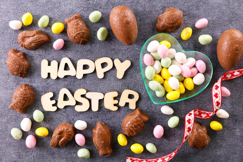 Traditional Assorted of Chocolate Easter Egg Stock Photo - Image of ...