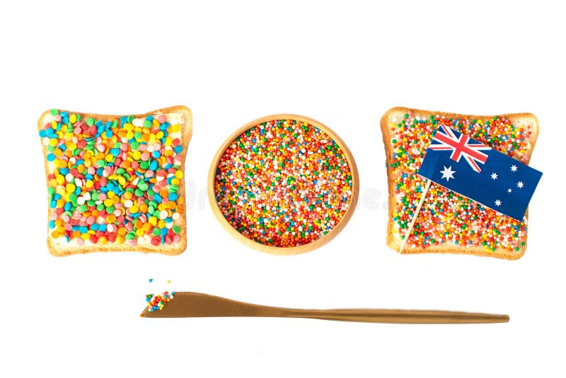 Fairy Bread with Butter Knife, Side View. the Famous Traditional ...