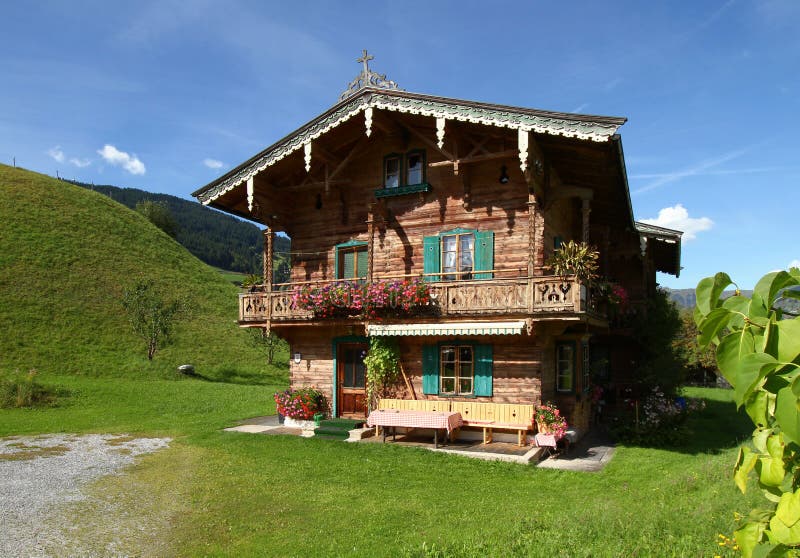 Traditional Austria Cottage Stock Photo - Image of flower, architecture ...