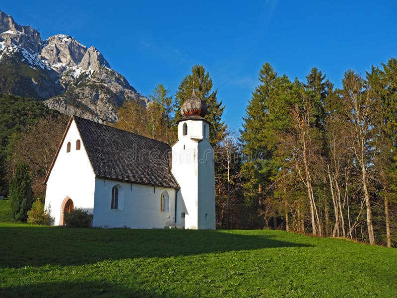 Austrian Church In Alpine Scene Stock Photo - Image of trees, cold: 55056