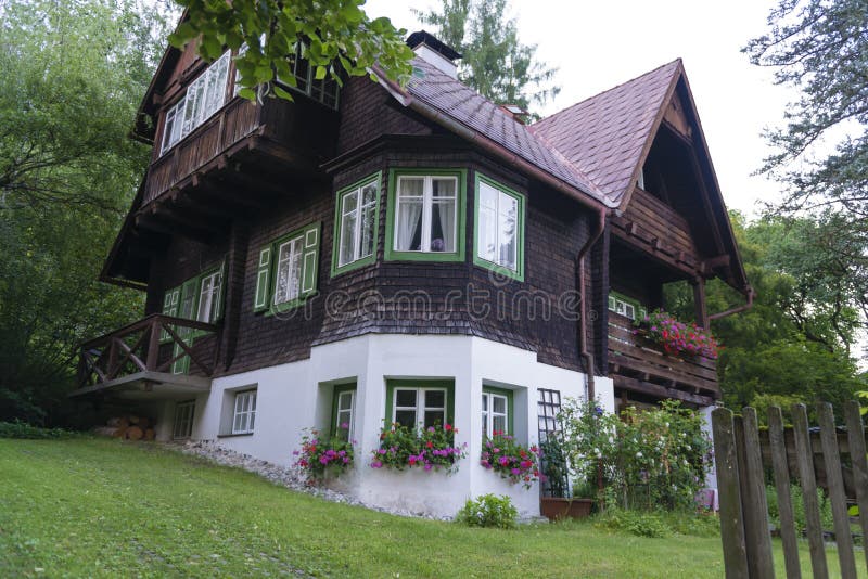Austrian house. stock photo. Image of countryside, roof - 16973810