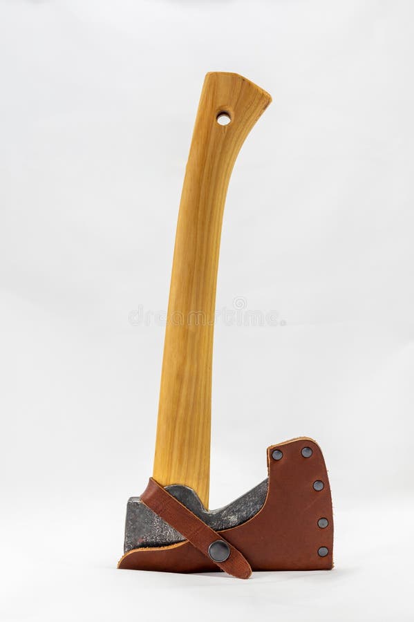 Traditional Axe with Wooden Handle on White Background Stock Image ...