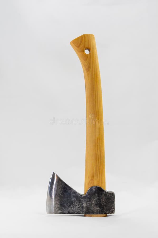 Traditional Axe with Wooden Handle on White Background Stock Image ...