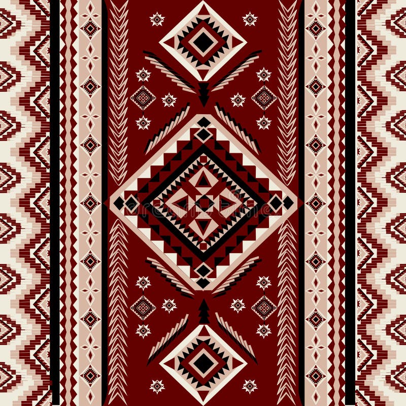 Traditional Aztec Ethnic Tribal Seamless Pattern in Black and White ...