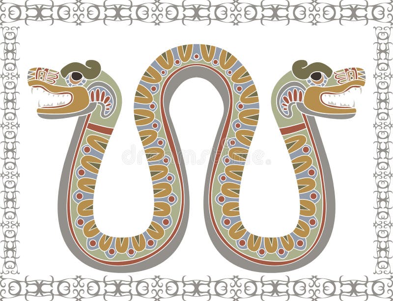Aztec god as a snake stock vector. Illustration of isolated - 42353408