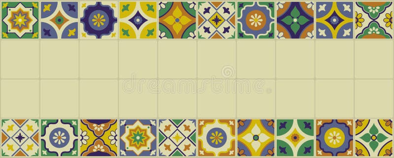 Traditional Azulejos Ceramic Tiles Decorative Frame Stock Vector ...