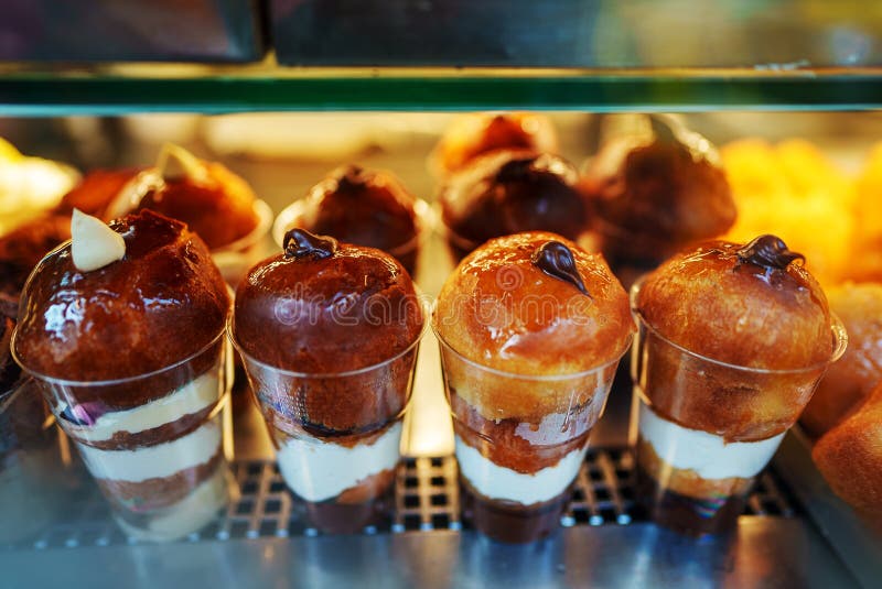 Traditional baba au rhum stock image. Image of neapolitan - 273977127