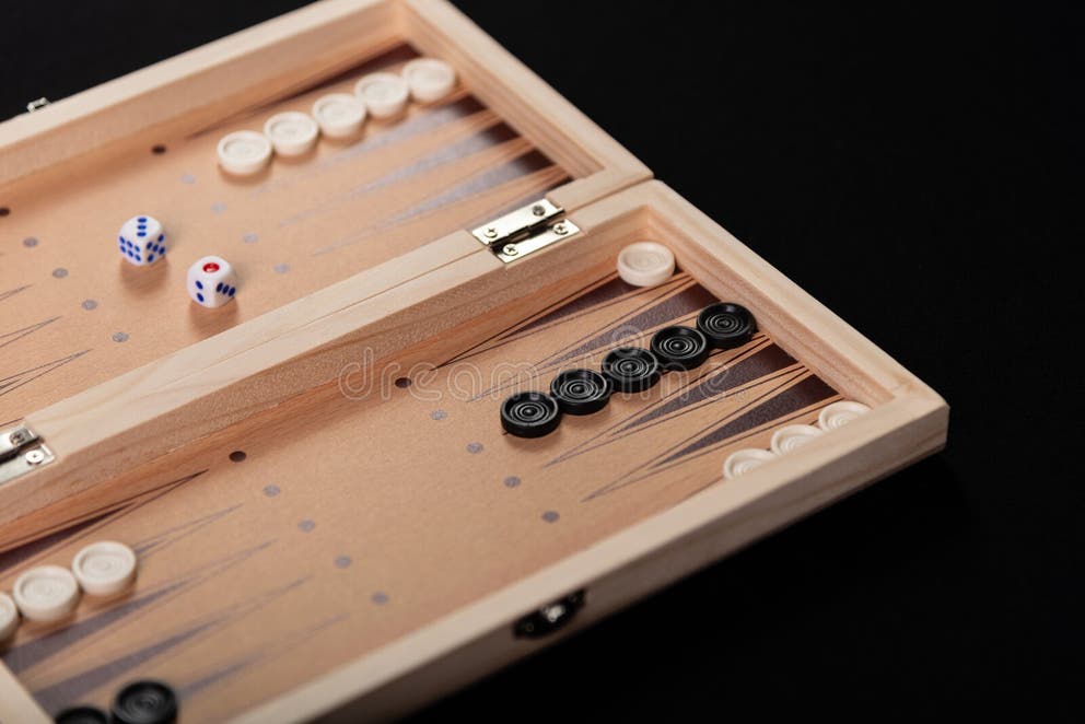 Traditional Backgammon Game. Board with Backgammon Game Pieces Stock ...