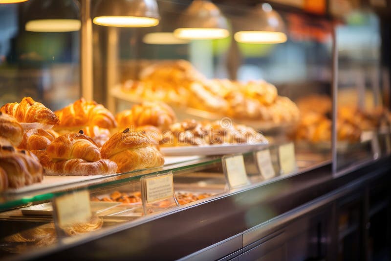 Traditional Bakery Shop Counter Featuring Sweet Pastries Stock ...