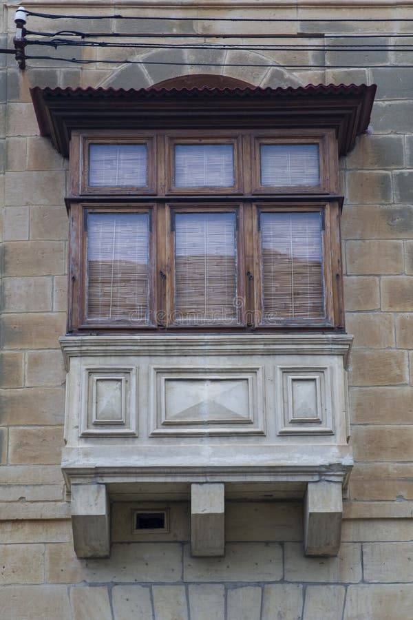 Traditional Balcony Window from Malta Stock Image - Image of ...