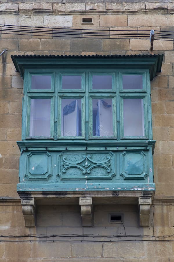 Traditional Balcony Window from Malta Stock Photo - Image of historic ...