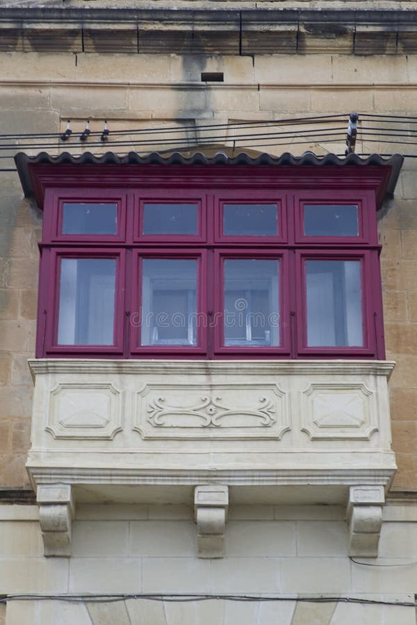 Traditional Balcony Window from Malta Stock Image - Image of decorative ...