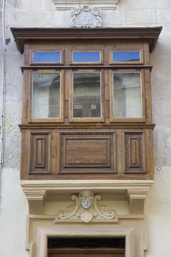 Traditional Balcony Window from Malta Stock Image - Image of medieval ...