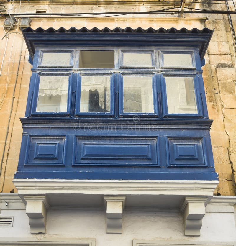 Traditional Balcony Window from Malta Stock Photo - Image of typical ...