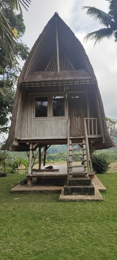 Traditional Balinese House from Bamboo in the Peace and Silence ...