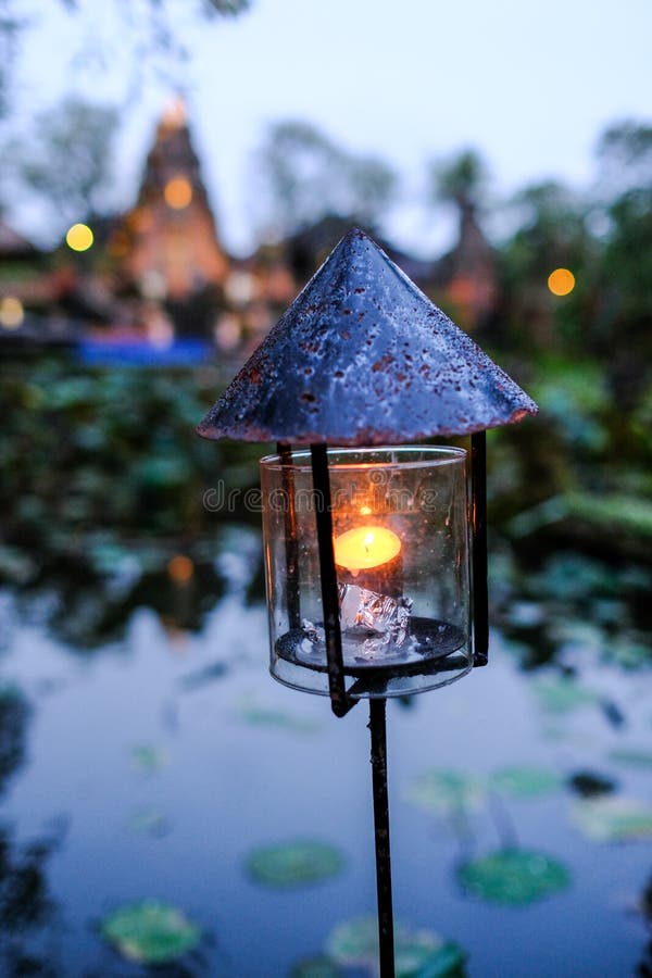 Traditional Balinese Lanterns Hanging From A Tree Stock Image - Image ...