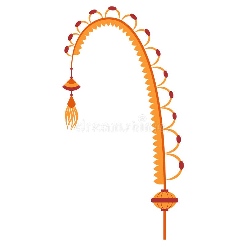 Traditional Balinese Penjor Illustration Stock Vector - Illustration of ...