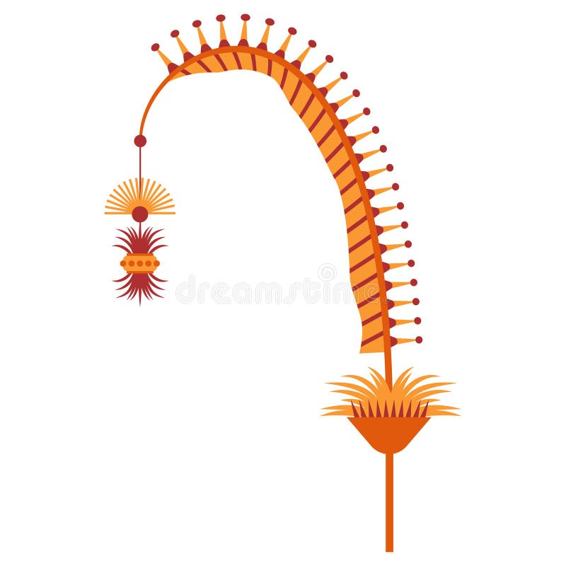 Traditional Balinese Penjor Illustration Stock Vector - Illustration of ...