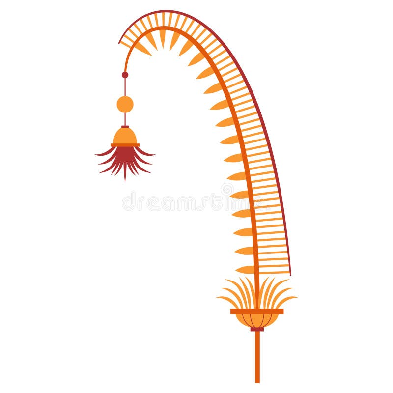 Traditional Balinese Penjor Illustration Stock Vector - Illustration of ...