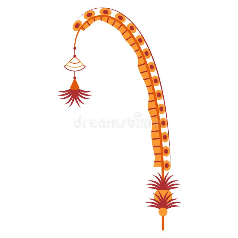 Traditional Balinese Penjor Illustration Stock Vector - Illustration of ...